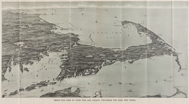 Bird's Eye View of Cape Cod, Mass., and Vicinity featuring the Cape Cod ...