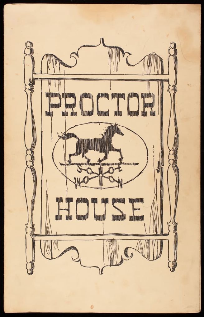 Proctor House, menu, Lowell and Prospect Streets at Proctor Crossing ...