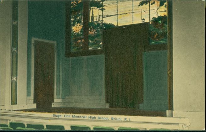 Stage, Colt Memorial High School, Bristol, Rhode Island, undated ...