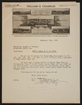 Letterhead for William H. Champlin, box shook and locked corner boxes ...
