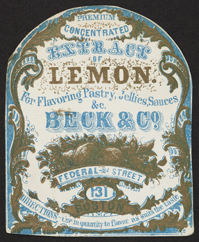 Label for Premium Concentrated Extract of Lemon for flavoring pastry ...