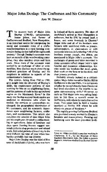 Major John Dunlap : The Craftsman and His Community | Historic New England