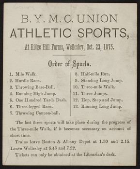 B.Y.M.C. Union athletic sports at Ridge Hill Farms, Wellesley, Mass ...