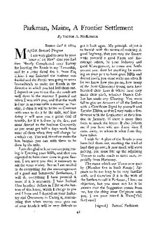 Parkman, Maine, A Frontier Settlement | Historic New England