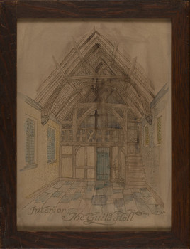 Handcolored print of Interior, "The Guild Hall," 1916 | Historic New ...