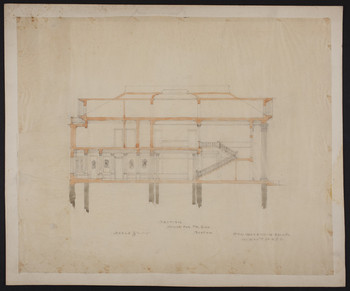 Section, house for Mr. Ginn, Boston, undated | Historic New England