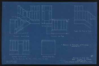Details of Stair Hall & Staircase, Drawings of House for Mrs. Talbot C ...