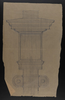 Unfinished drawing of copper conductor heads, residence for Mrs. Talbot ...