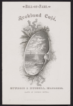 Menu cover for the Rockland Café, Nantasket Beach, Hull, Mass., 1880 ...