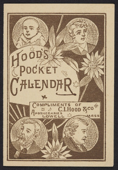 Hood's pocket calendar, C.I. Hood & Co., apothecaries, Lowell, Mass ...