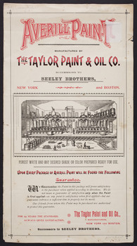 Color sample for Averill Paint, manufactured by The Taylor Paint & Oil ...