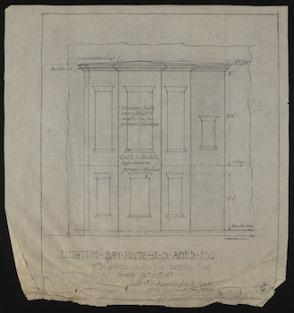 Elevation, Bay House, J.S. Ames, Esq., #3 Commonwealth Ave., Boston ...