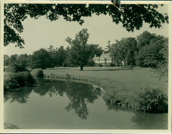 Exterior view of Lyman Estate, Waltham, Mass., from across grounds and ...