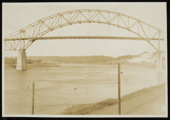 A view of the Sagamore Bridge encompassing the Cape Cod Canal ...