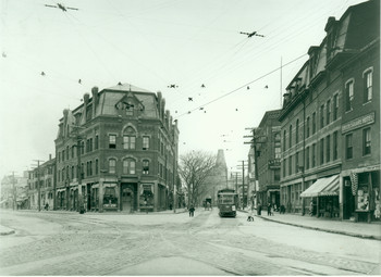 View of Union Square and Bow Street, Somerville, Mass., undated ...