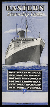 Eastern Steamship Lines timetables (2 copies) | Historic New England