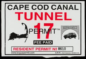 Cape Cod Canal Tunnel Permit bumper sticker | Historic New England