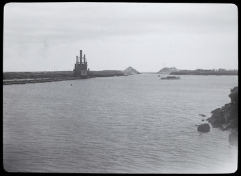 Dredge on the bank of the Cape Cod Canal | Historic New England