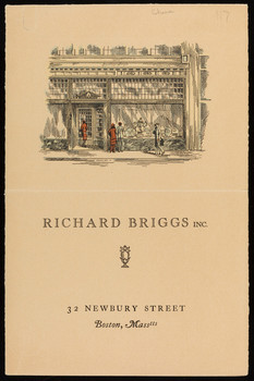 Brochure for Richard Briggs, Inc., No. 32 Newbury Street, Boston, Mass ...