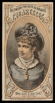 Cigarette card for Between the Acts & Bravo Cigarettes, Thos. H. Hall ...