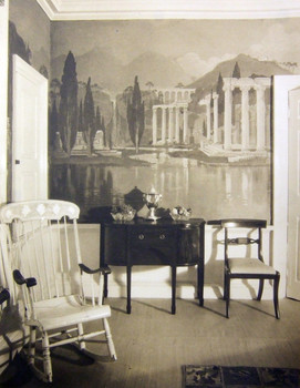Interior view of Hamilton House, rocking chair, South Berwick, Maine ...