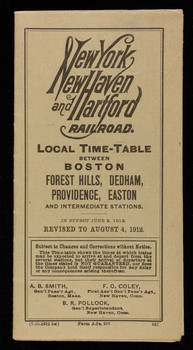 New York New Haven and Hartford Railroad local time-table between ...