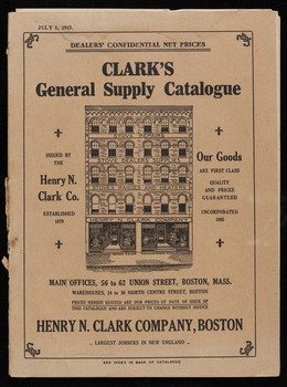 Clark's general supply catalogue, issued by the Henry N. Clark Company ...