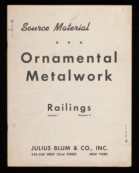 Source material, ornamental metalwork, railings, vol. 1, no. 4, Julius ...