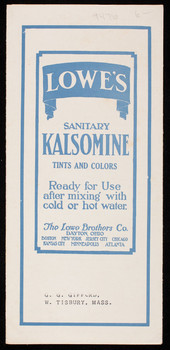 Lowe's Sanitary Kalsomine tints and colors, The Lowe Brothers Co ...