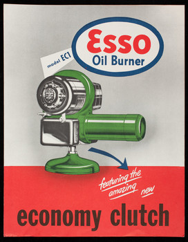 Esso Oil Burner, model EC1, featuring the amazing new economy clutch ...