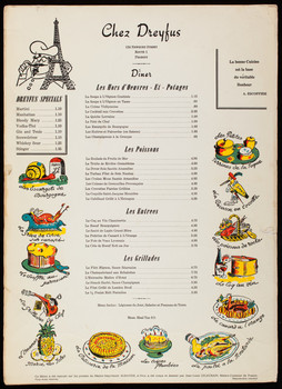 Chez Dreyfus, menu 124 Newbury Street, Route 1, Peabody, Mass ...
