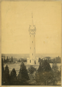 View of the Cochituate Standpipe on Fort Hill | Historic New England
