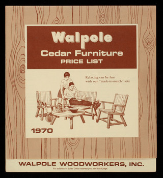 Walpole cedar furniture price list, Walpole Woodworkers, Walpole, Mass ...