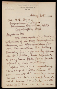 John Bogart to Thomas Lincoln Casey, May 25, 1882 | Historic New England