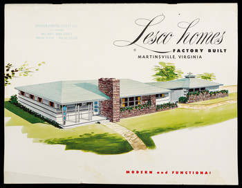 Lesco homes, factory built, Lester Bros., Inc., Martinsville, Va., 1955 ...