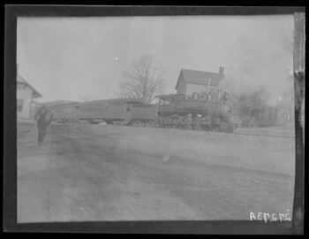 Train at railroad station, Enfield, Massachusetts, 27273-A | Historic ...