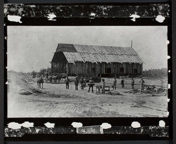 Old brickyard & men, Boylston, Mass. | Historic New England