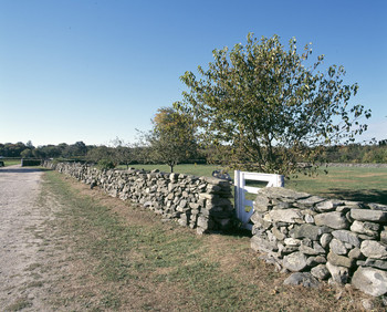Stone wall with gate, Casey Farm, Saunderstown, R.I. | Historic New England