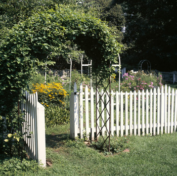 Dorothy's garden, looking through the gate, Codman House, Lincoln, Mass ...