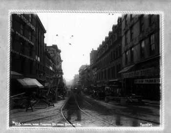 Looking down Hanover St. from Scollay Sq. | Historic New England