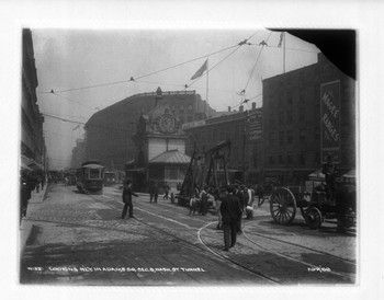 Looking northerly in Adams Square, sec.8, Washington Street tunnel ...