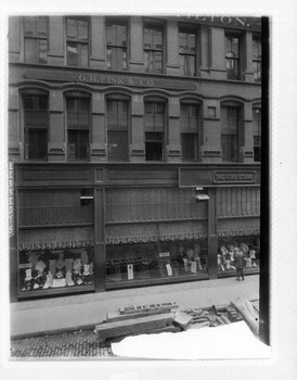 Part of Kennedy's Hawley Street facade, construction site, Boston, Mass ...