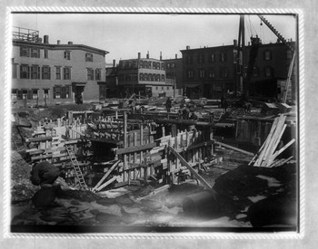 Construction progress Andrew Sq. Station | Historic New England