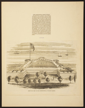 Bird's Eye View of Fort Independence, in Boston Harbor | Historic New ...